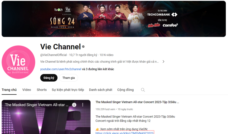 Các kênh youtube nhiều sub nhất việt nam hiện tại